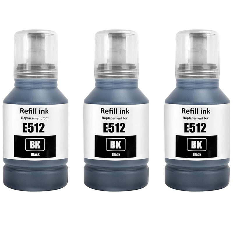 3x Epson T512 EcoTank Compatible Black – Ink Hub
